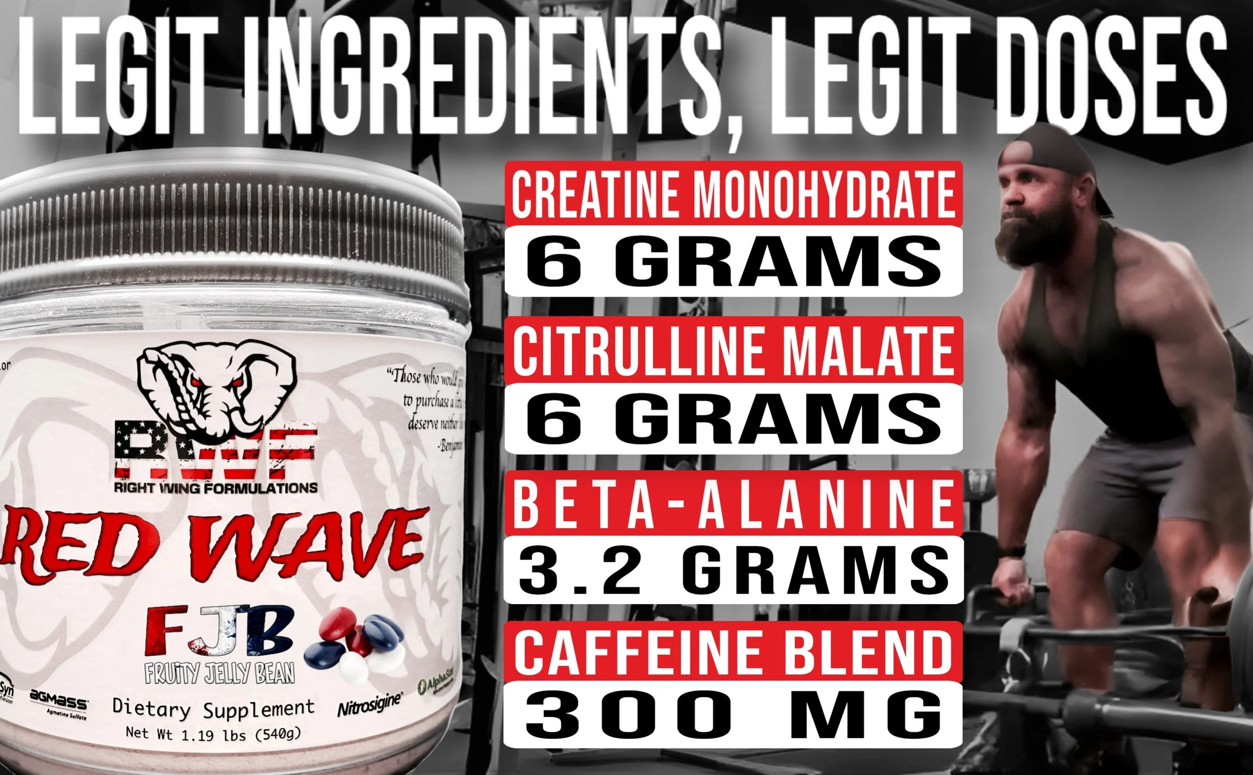 Right Wing Formulations Red Wave Fully Dosed Pre Workout Supplement ...