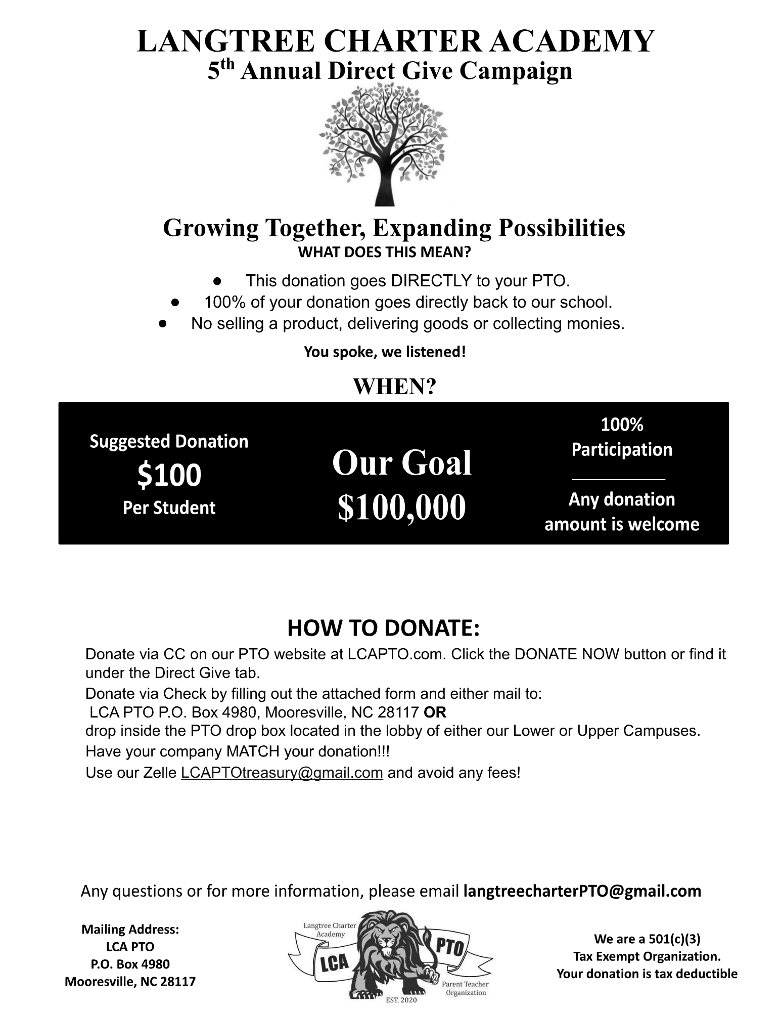 direct give — LCA PTO