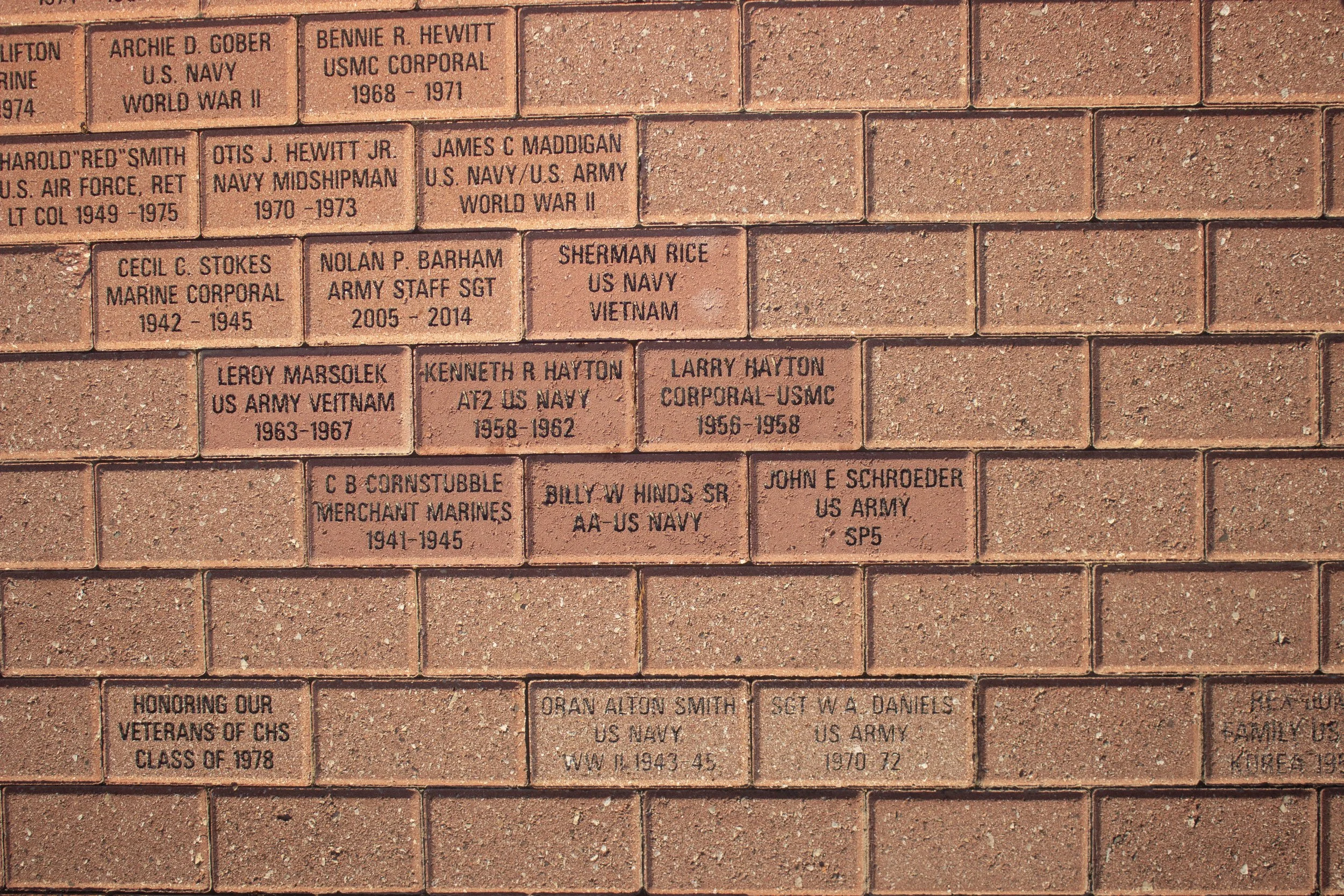 Memorial Brick Walkway — Van Zandt County Veterans Memorial