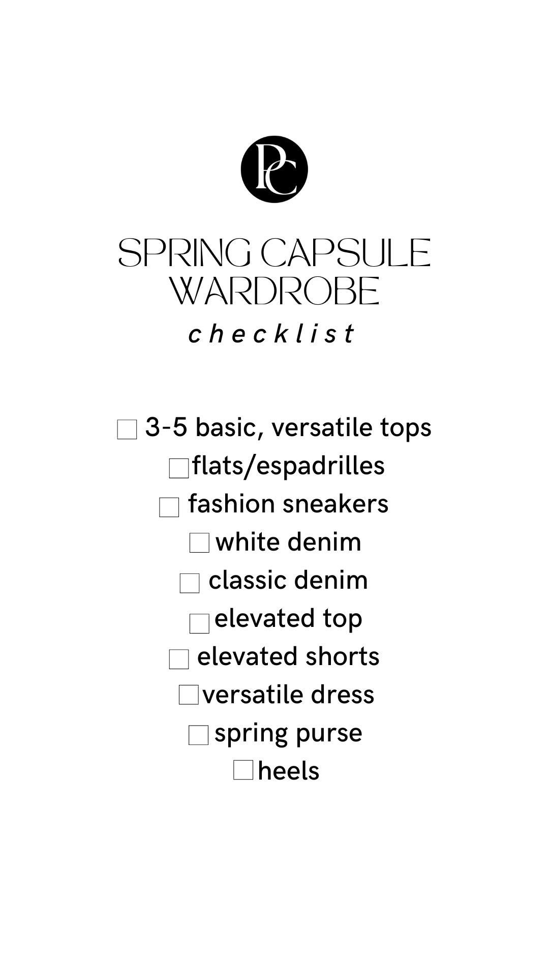 Spring Capsule Wardrobe Checklist | Poema Clothiers | Personal Styling ...