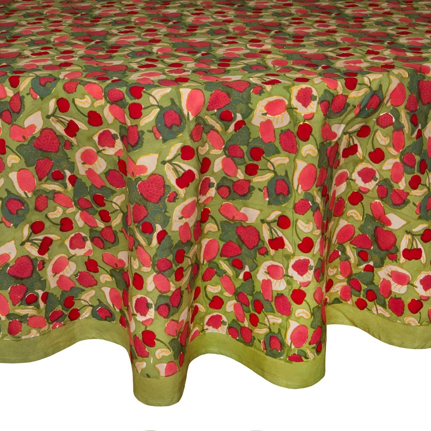Couleur Nature French Tablecloth in Forest Harvest and Mustard Blue ...