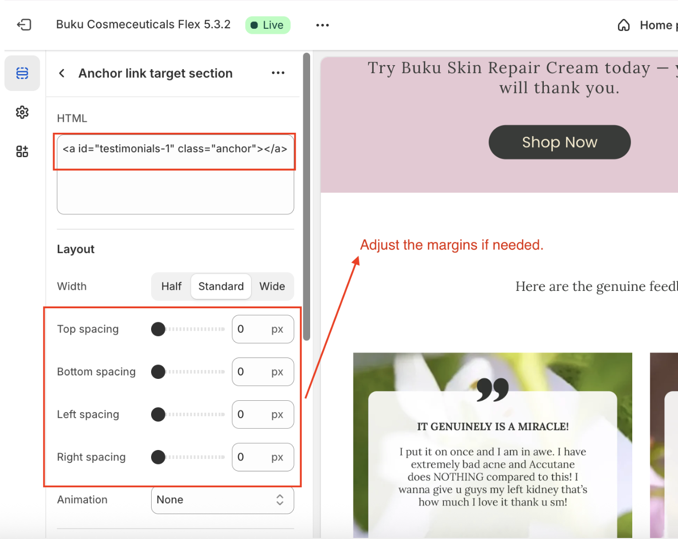 How to Create an Anchor Link on Shopify — Razor Web Design
