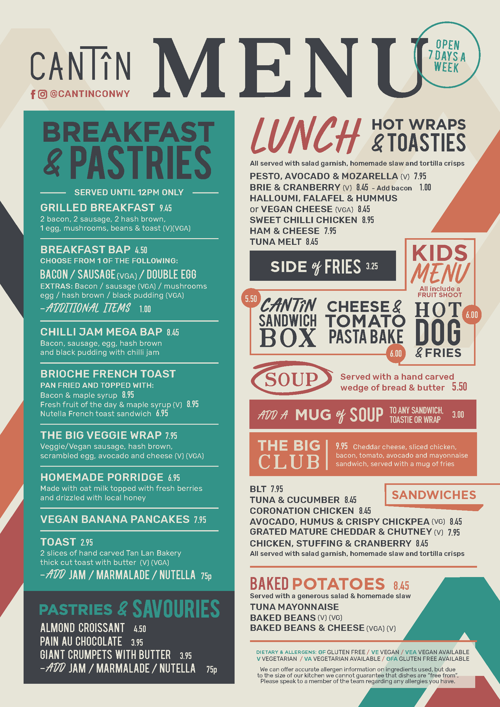 Menu — Cantîn