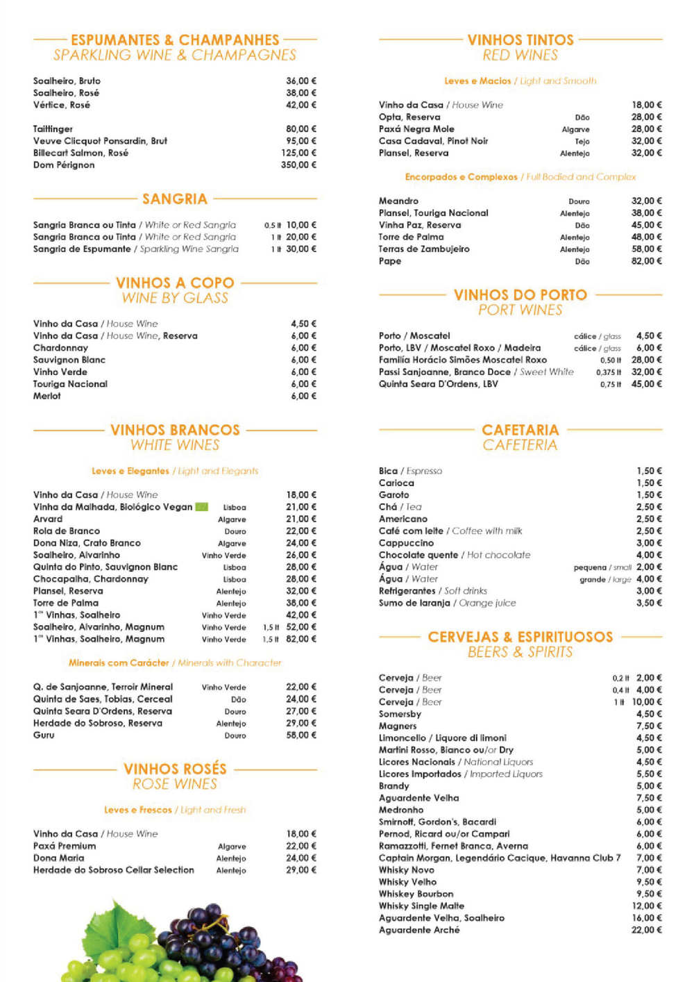 Menu — Restaurante Boneca Bar
