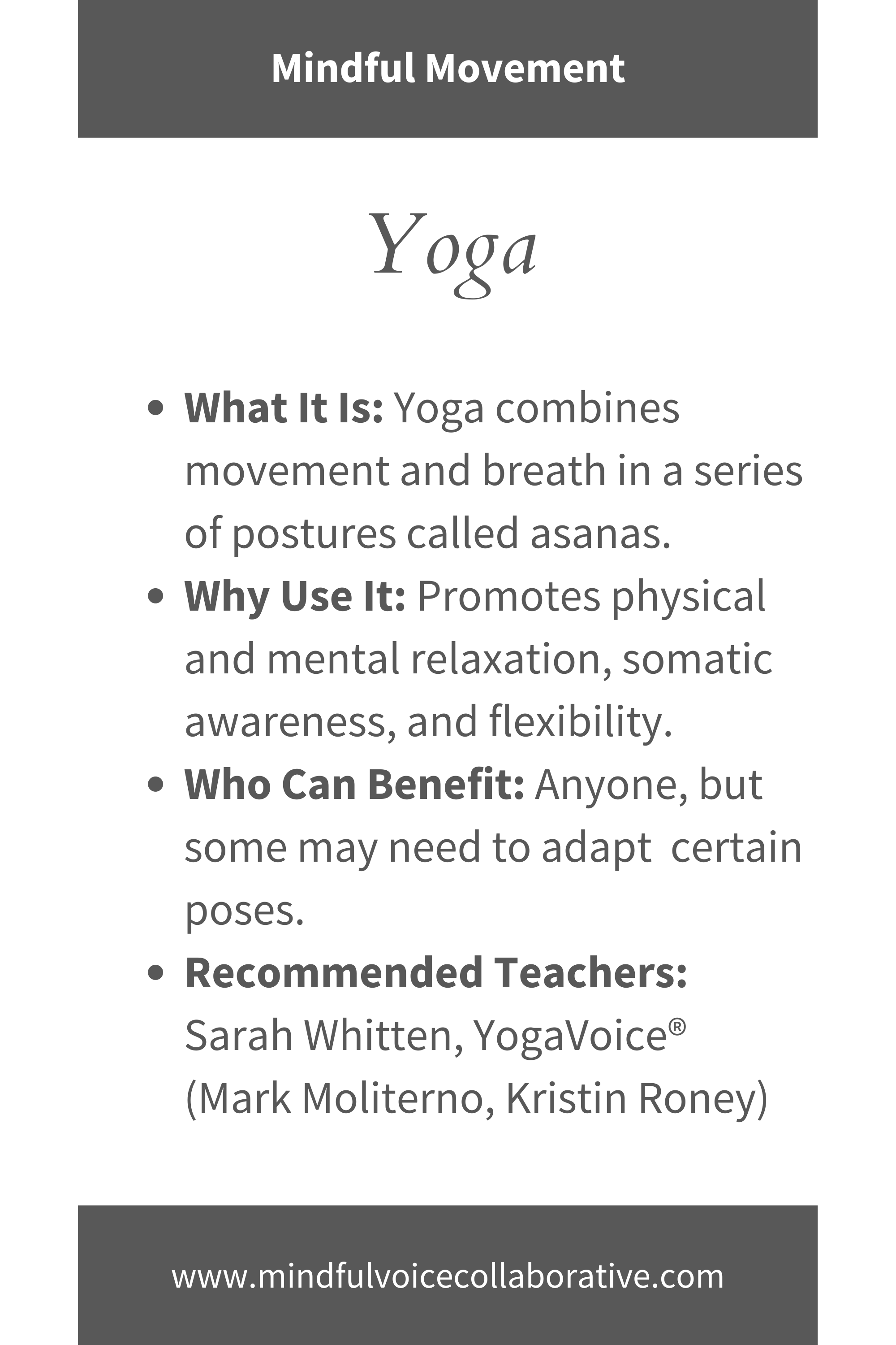Mindfulness Resources for Voice — Mindful Voice Collaborative