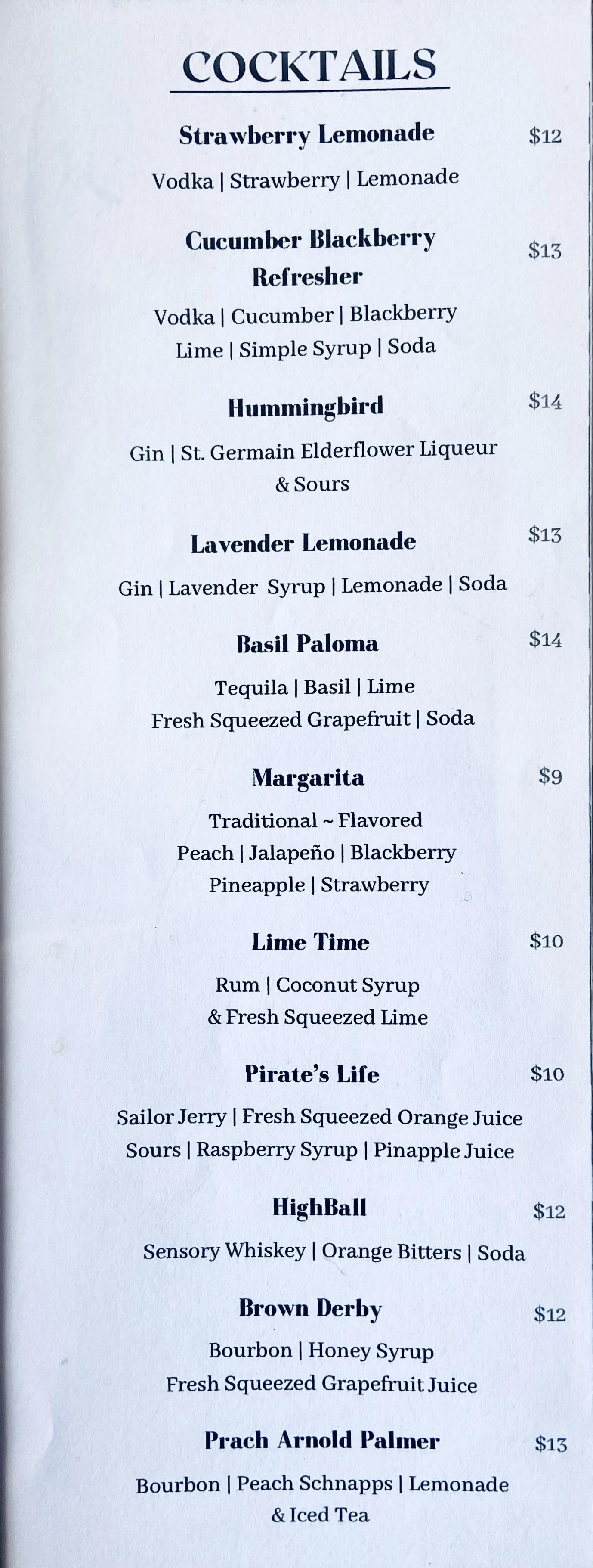 Menu — Snallygaster's Cafe and Wine Bar