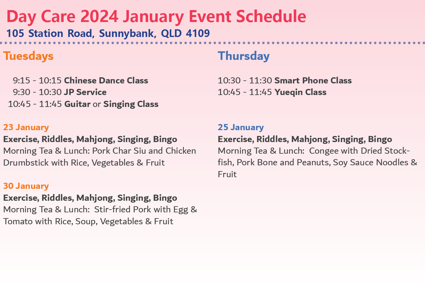 Day Care — The Chinese Fraternity Association of Queensland