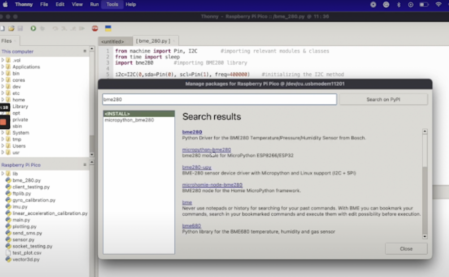 (Quick) How to Connect BME280 with Raspberry Pi Pico MicroPython – ShillehTek