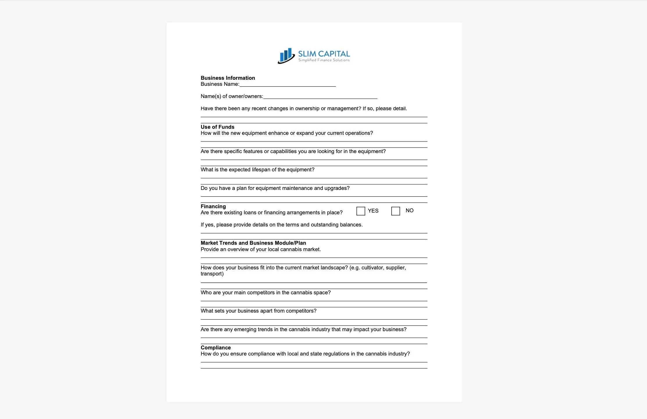 FORMS — SLIM Capital