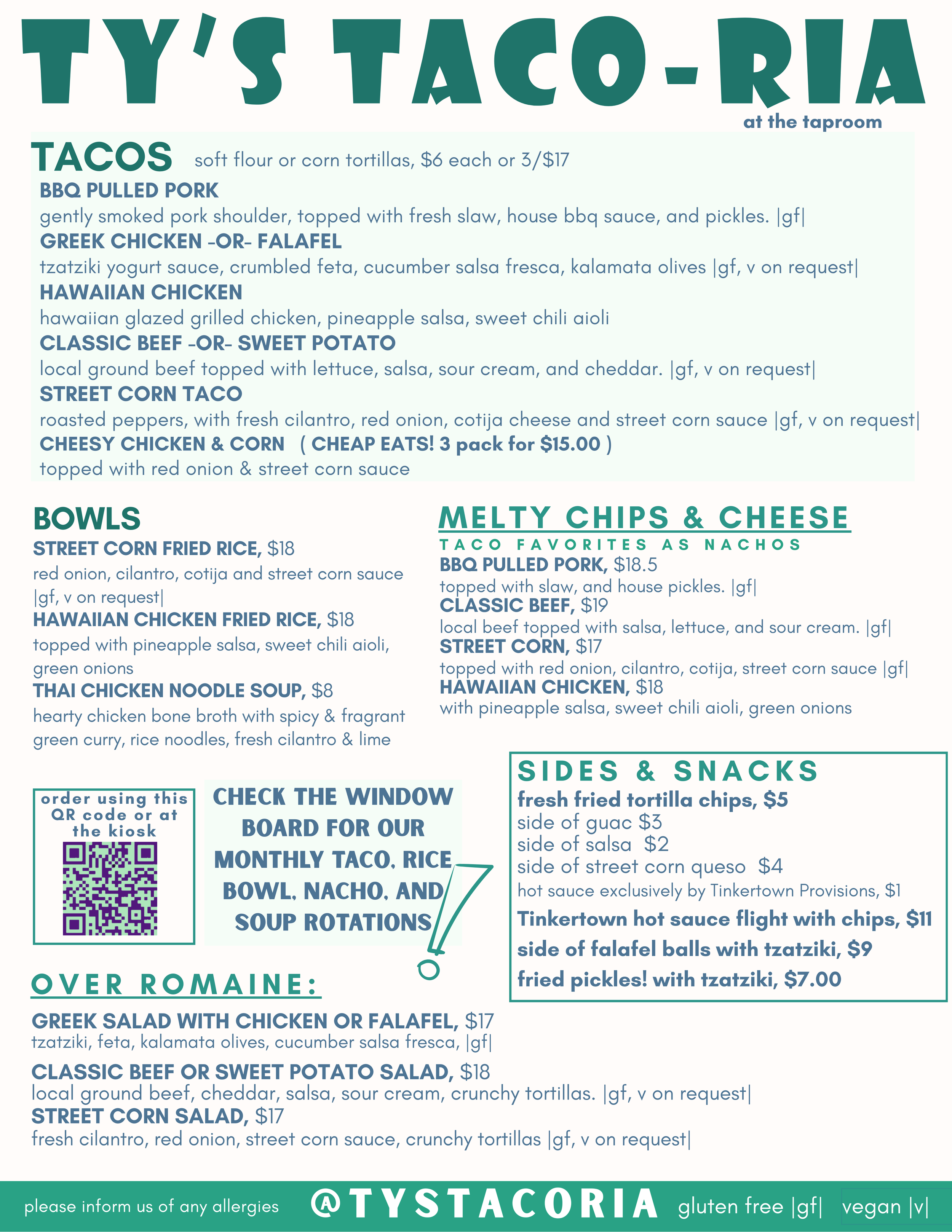 menus — Ty's Taco-ria