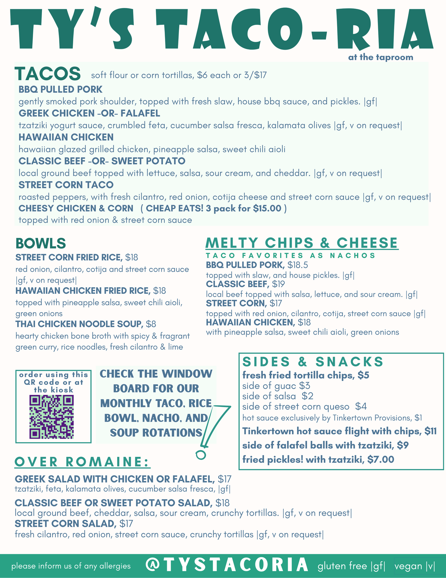 menus — Ty's Taco-ria