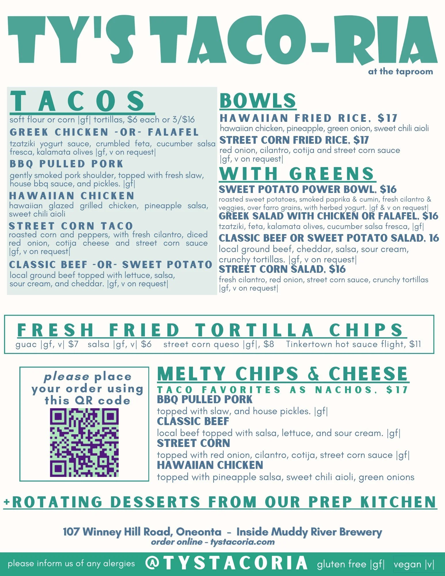 menus — Ty's Taco-ria