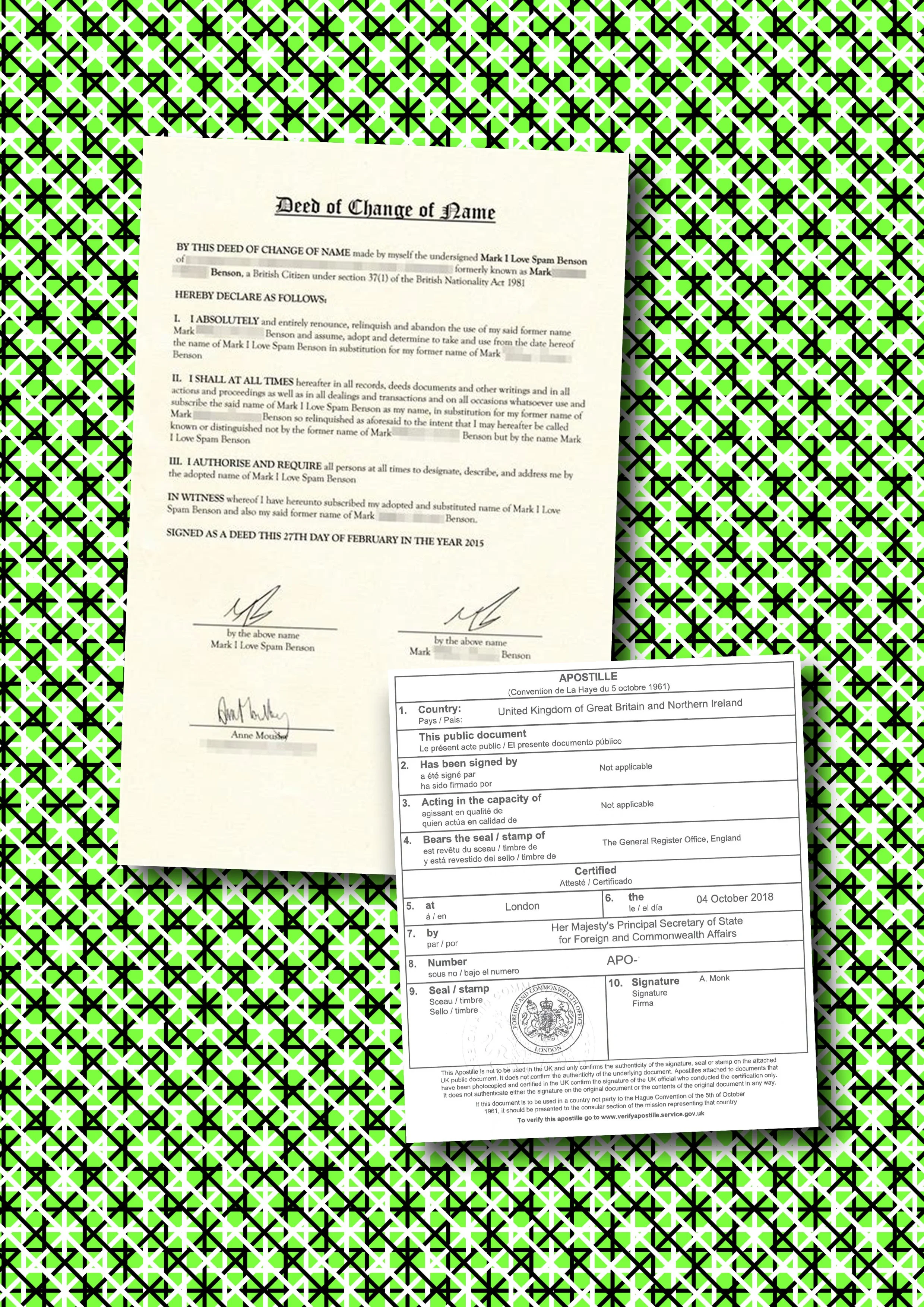 Change of Name Deed or Deed Poll Apostille (NOT Solicitor Witnessed ...