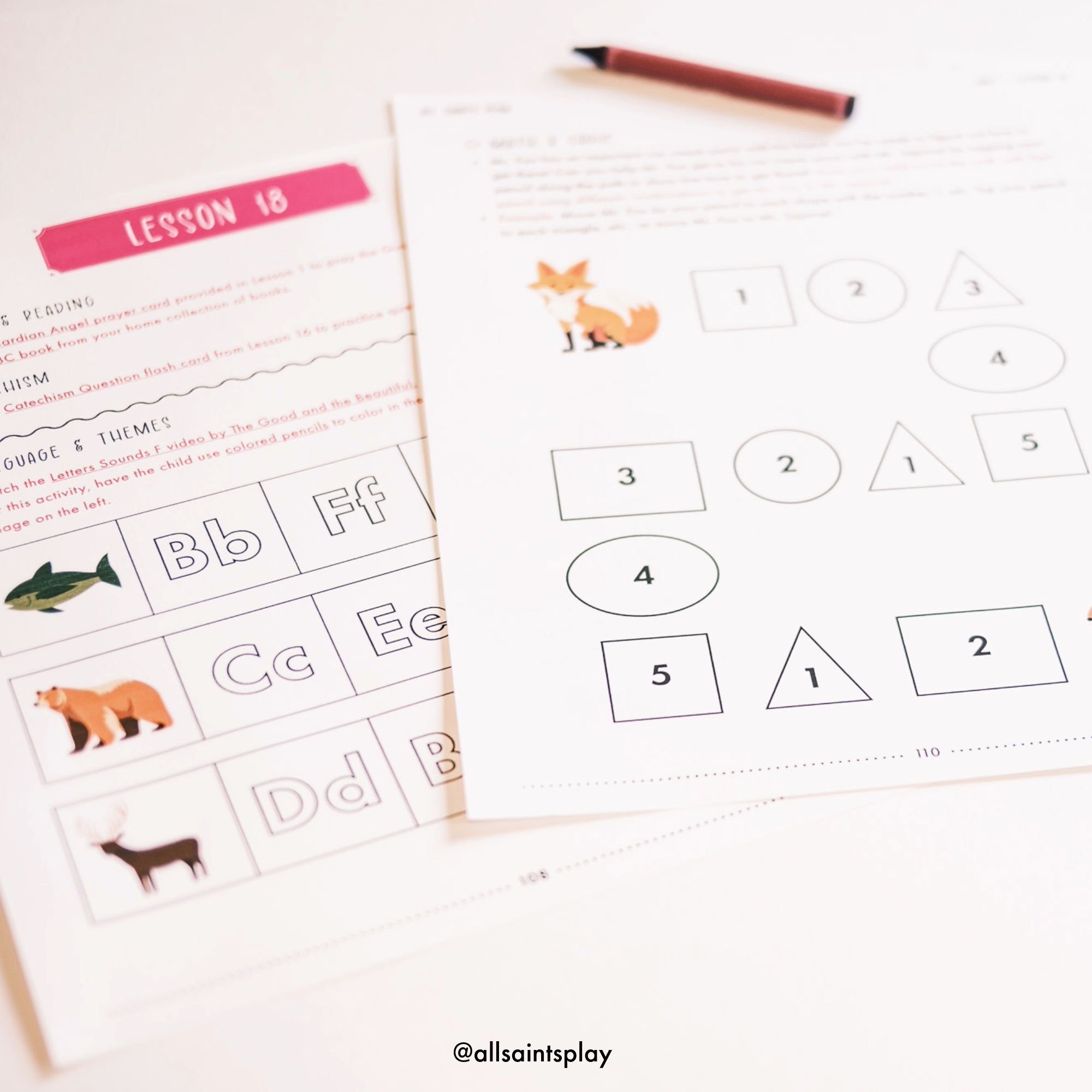 Little Lessons: Catholic Preschool Curriculum — All Saints Play