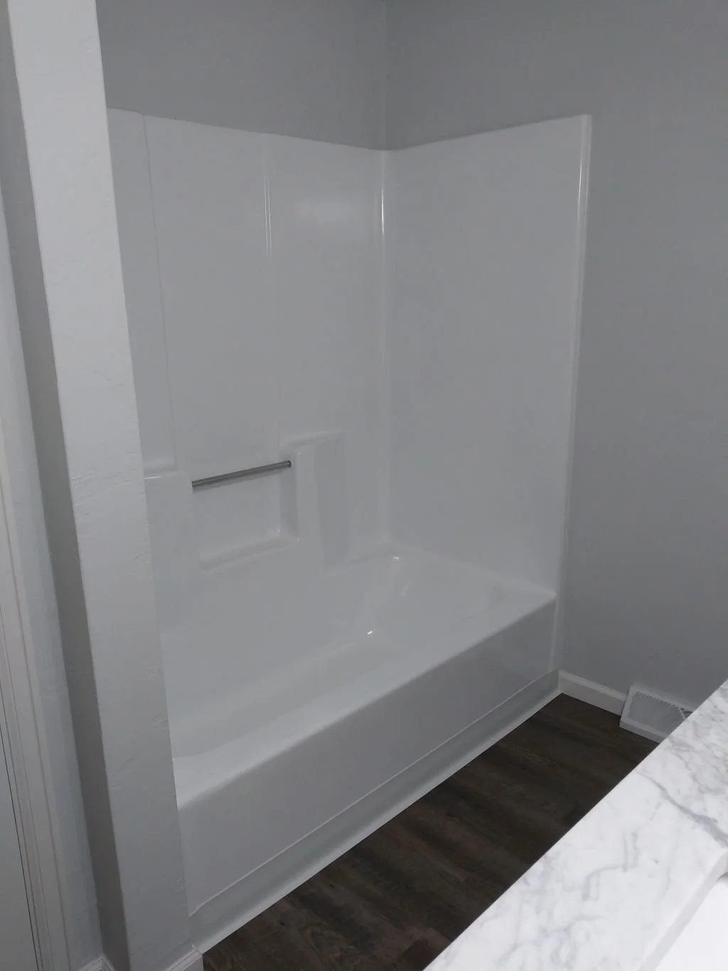 Recently completed bathtub tub shower refinishing resurfacing reglazing ...