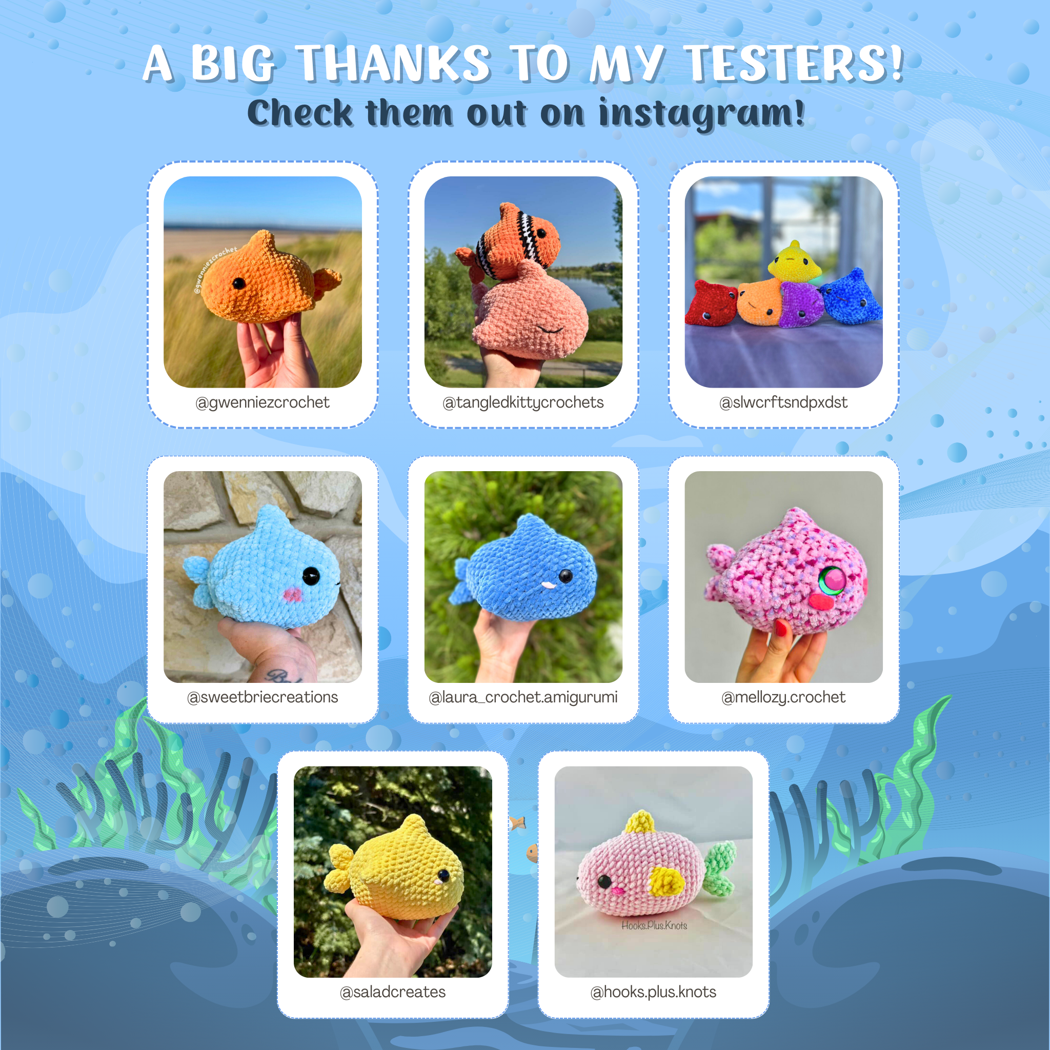 No-Sew Baby Fishies DIGITAL PDF Crochet Pattern — crochetbykittengrll