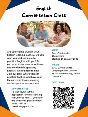 Weekly English Conversation ESL Class — Irvine United Congregational Church