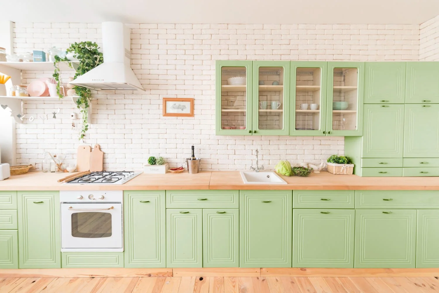 Mint Green Kitchen White Cabinets | Cabinets Matttroy