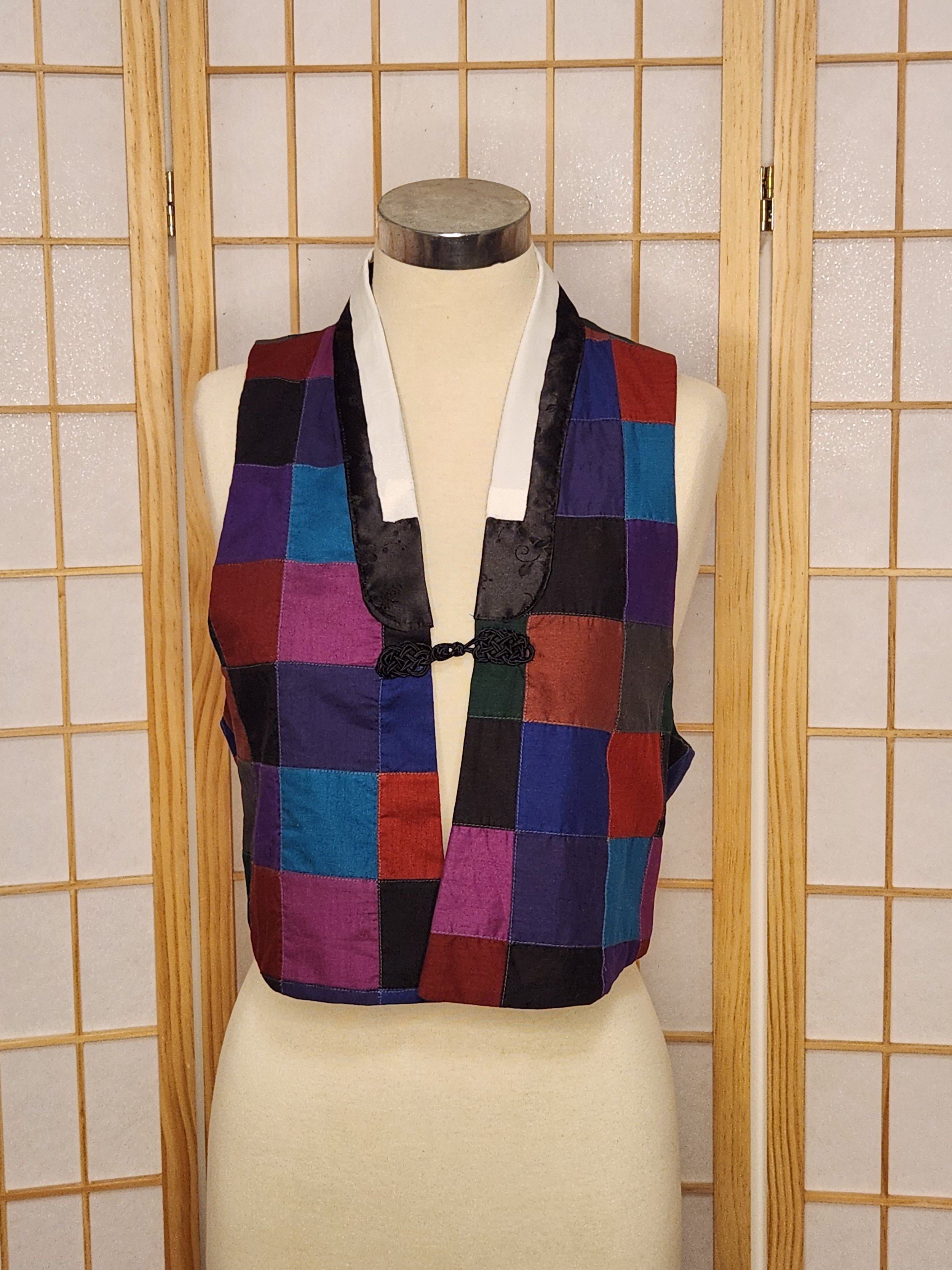Womens Hanbok Vest (배자) - Orange w Pink Florals — MiranDay Designs Hanbok