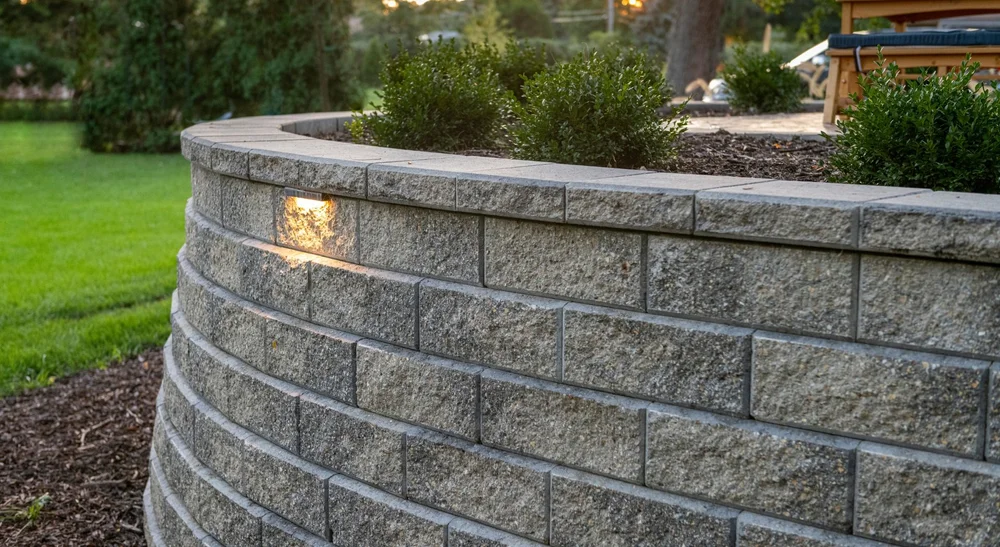 Dexter, MI Landscape Design, Paver Patio, Retaining Wall, Inground Pool ...