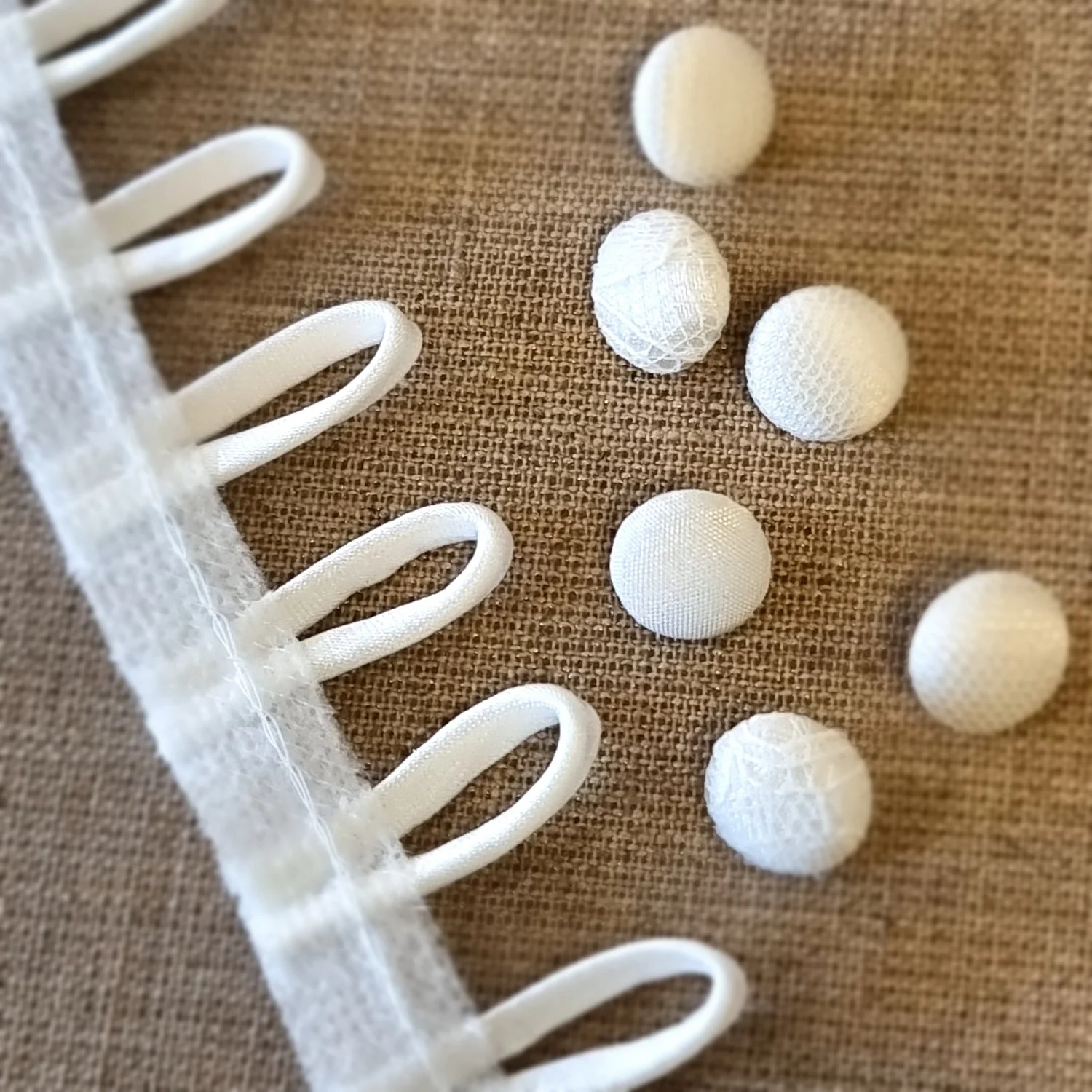High Dome Crepe Wedding Dress Buttons — Bridal Covered Buttons