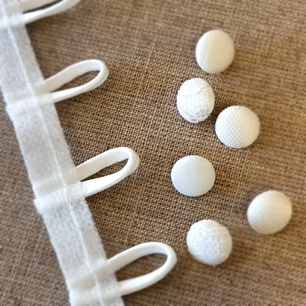 High Dome Mikado Wedding Dress Buttons — Bridal Covered Buttons