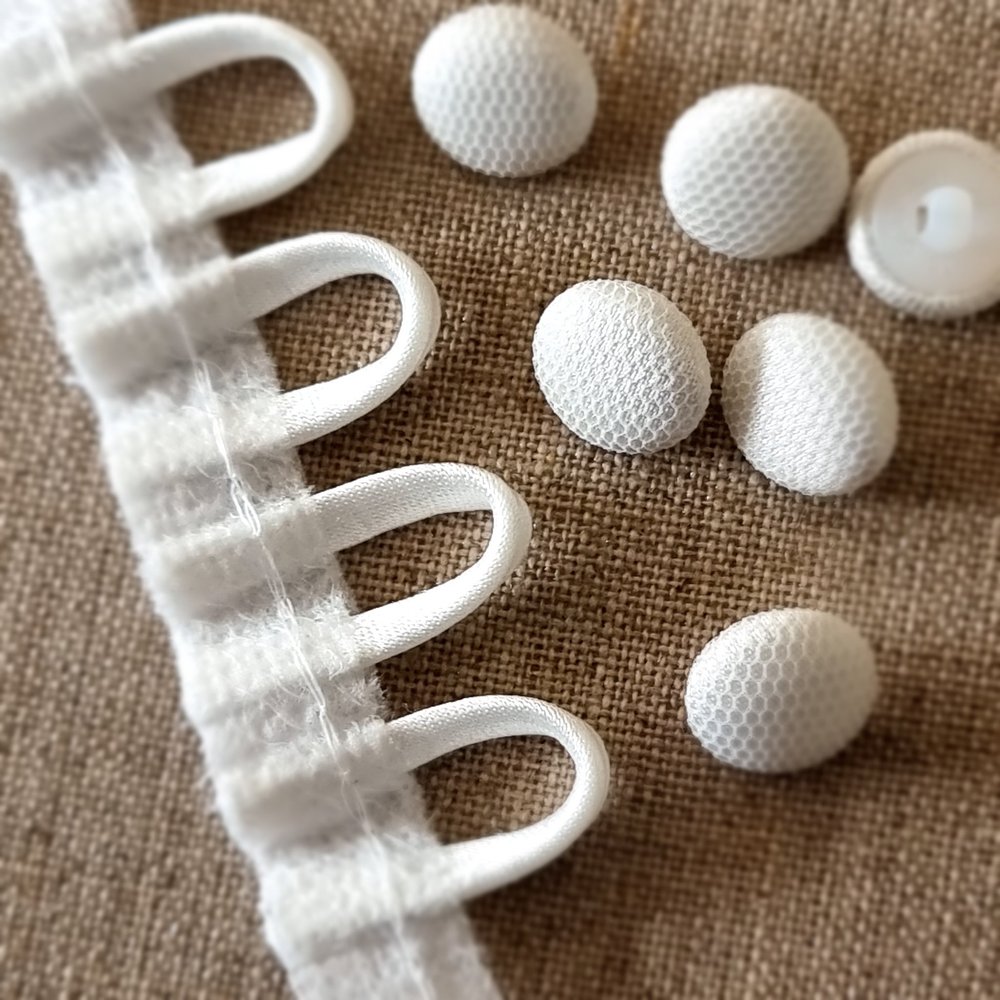 High Dome Mikado Wedding Dress Buttons — Bridal Covered Buttons