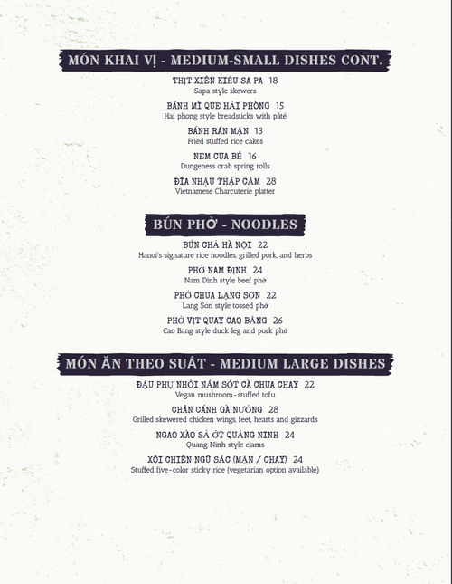 Menu — The Paper Bridge