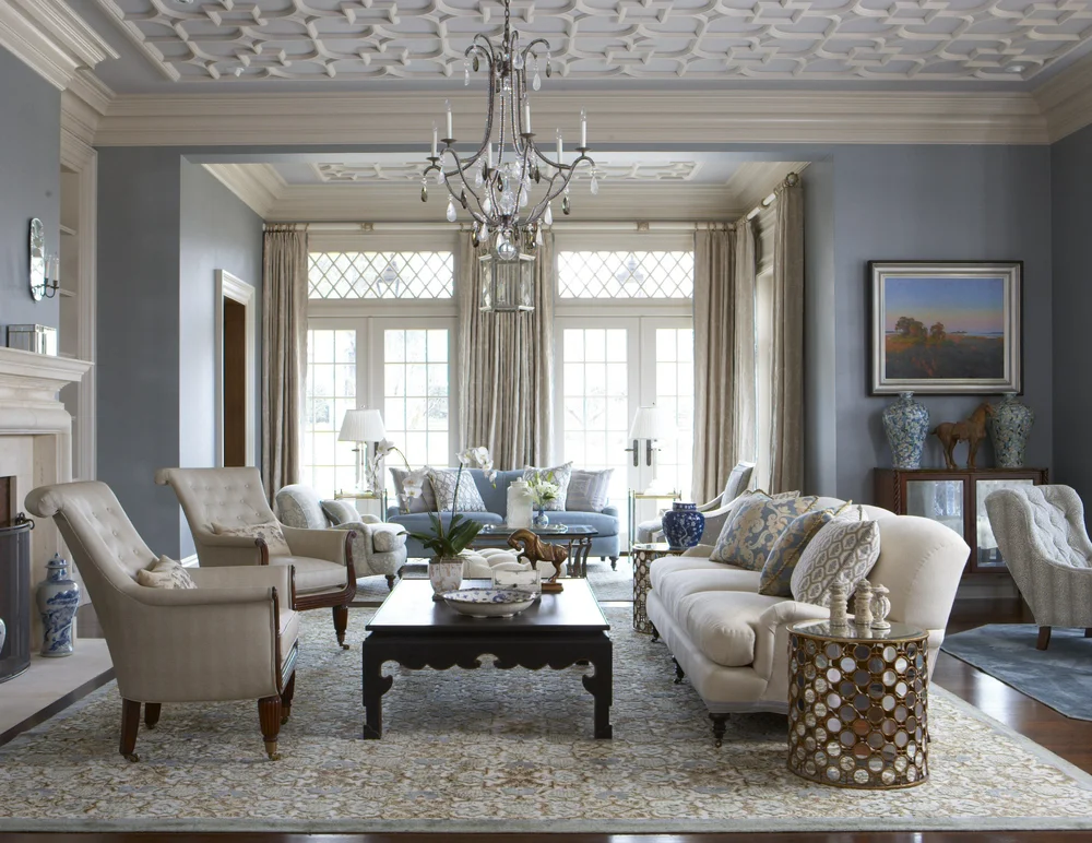 Blue Country Living Room
