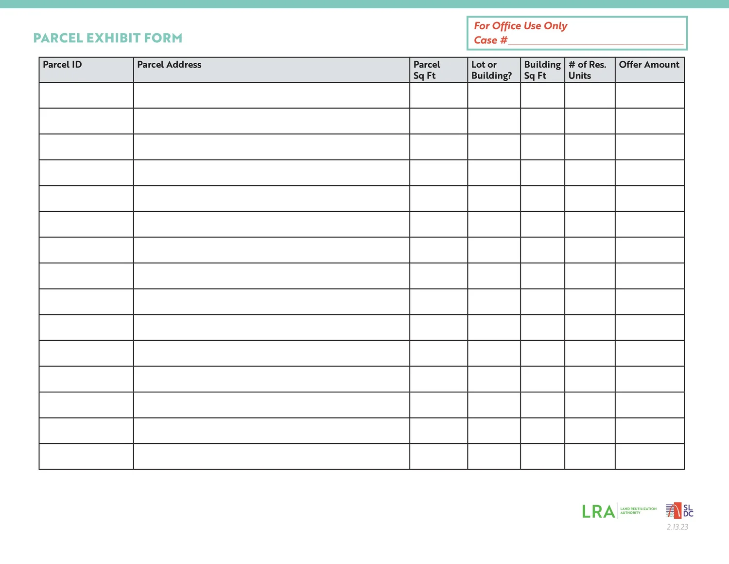 Offer to Purchase — LRA, Land Reutilization Authority