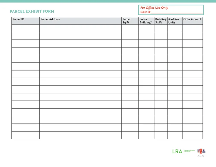 Offer to Purchase — LRA, Land Reutilization Authority