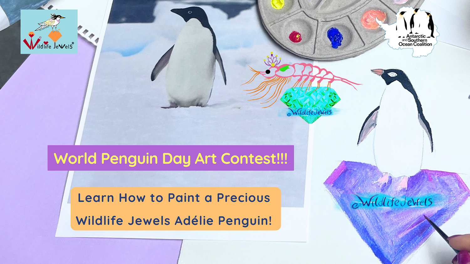 How to Paint a Penguin: World Penguin Day with Wildlife Jewels