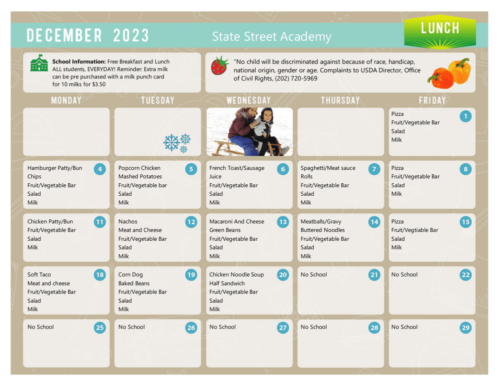 Lunch Menu — State Street Academy