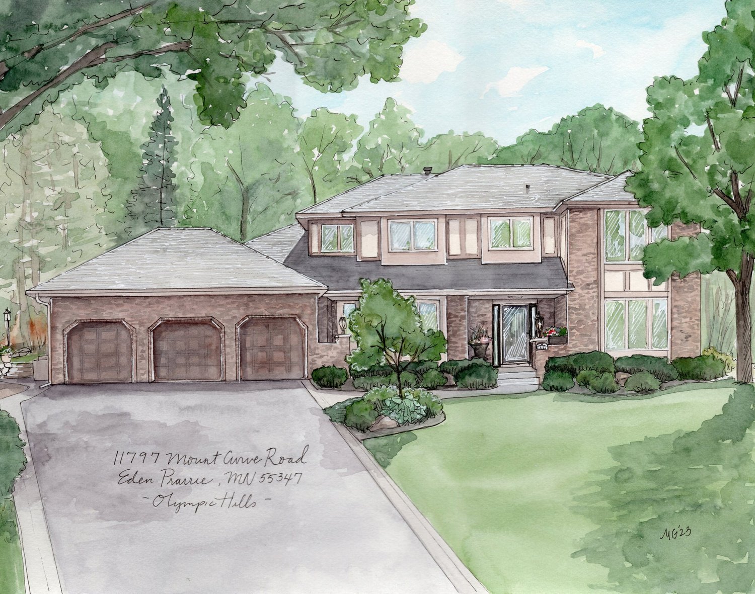 Handmade Watercolor, Graphite & Ink House Portraits — Custom Keepsake ...