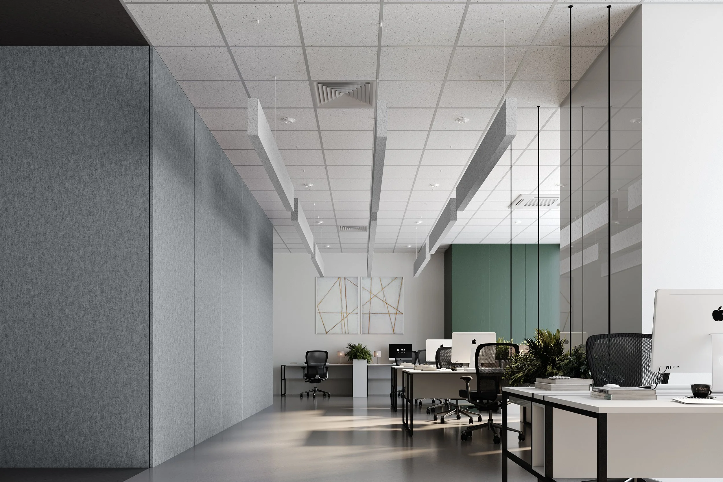 GiosFelt® Box Baffles | Superior Acoustic Ceiling Baffles — Akouo Acoustics