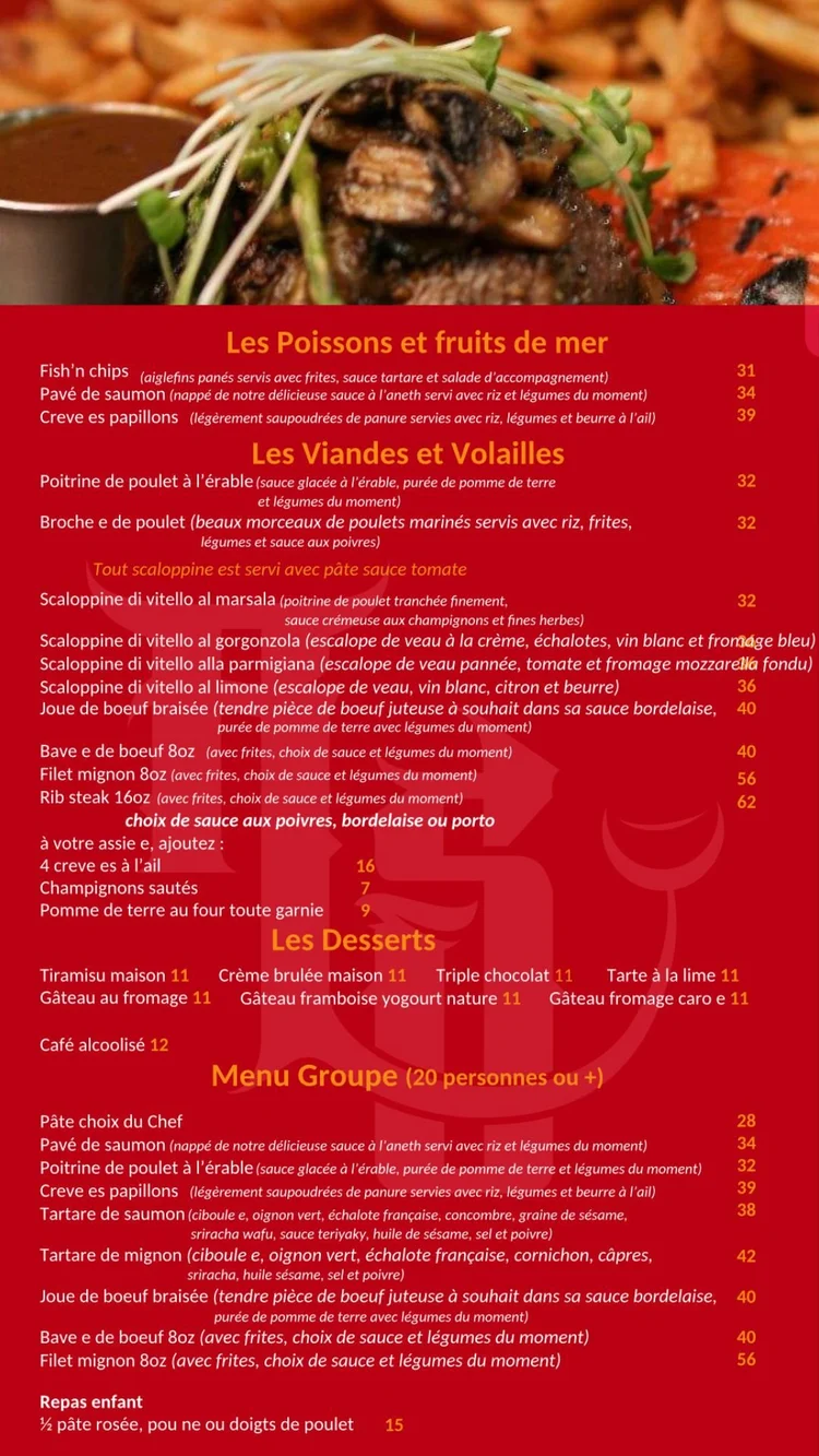 Menu — Rouge Steakhouse