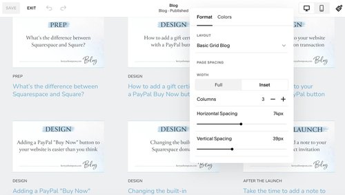 How to design your blog page on Squarespace or Weebly — Kerry A ...
