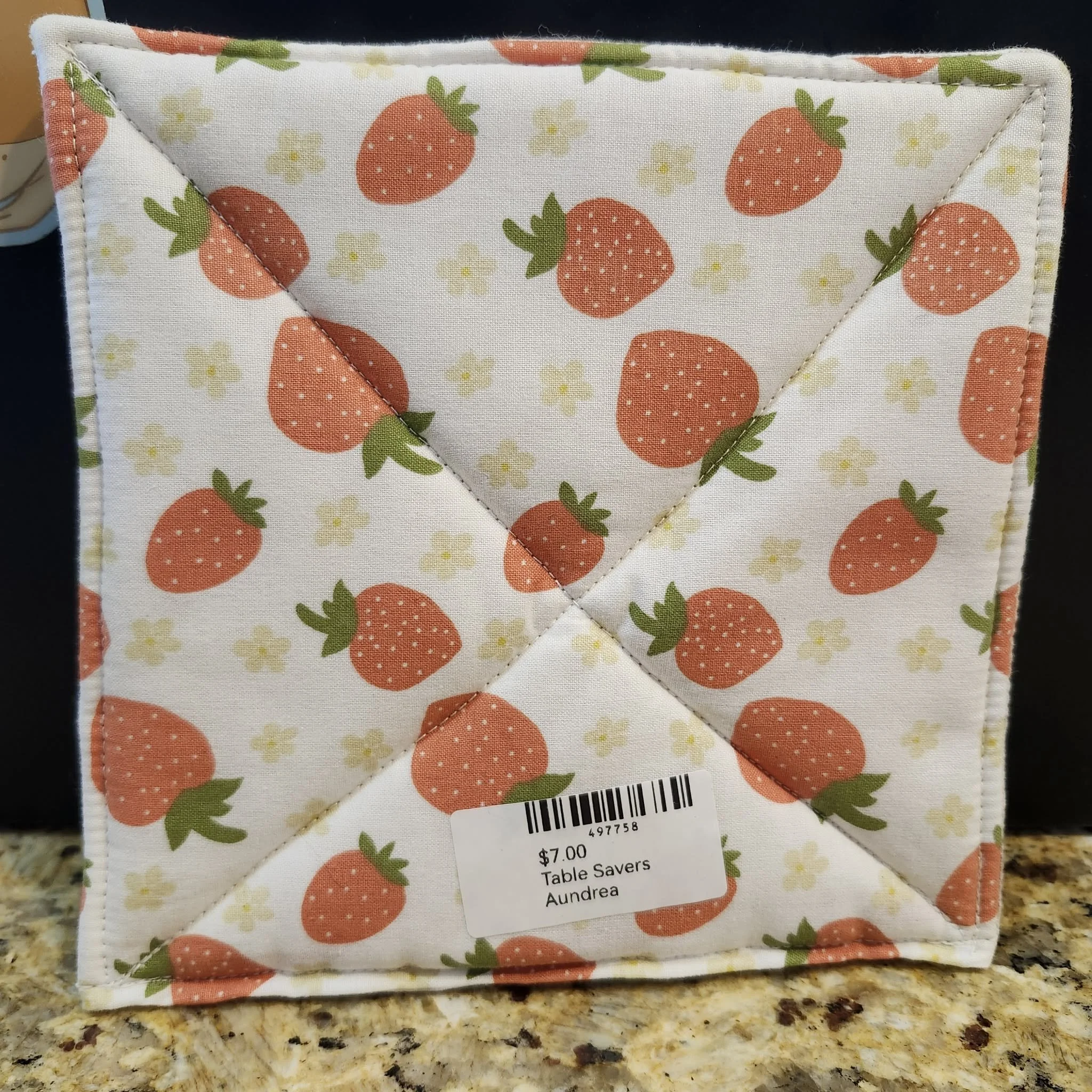 Strawberry Hot Pad / Table Saver by Aundrea — Wonders By Women