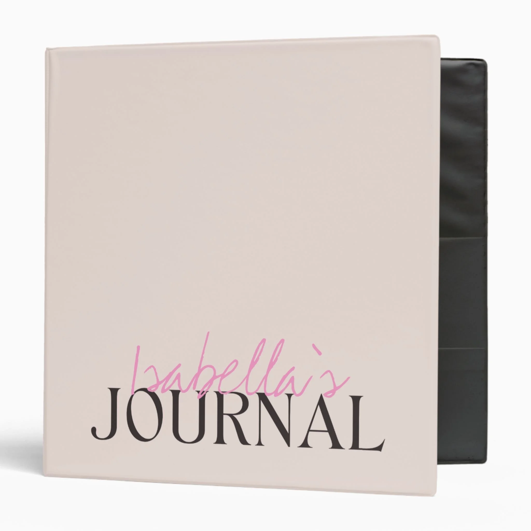 Personalized Pink & Black 3 Ring Binder Journal | Shop Unique Journals