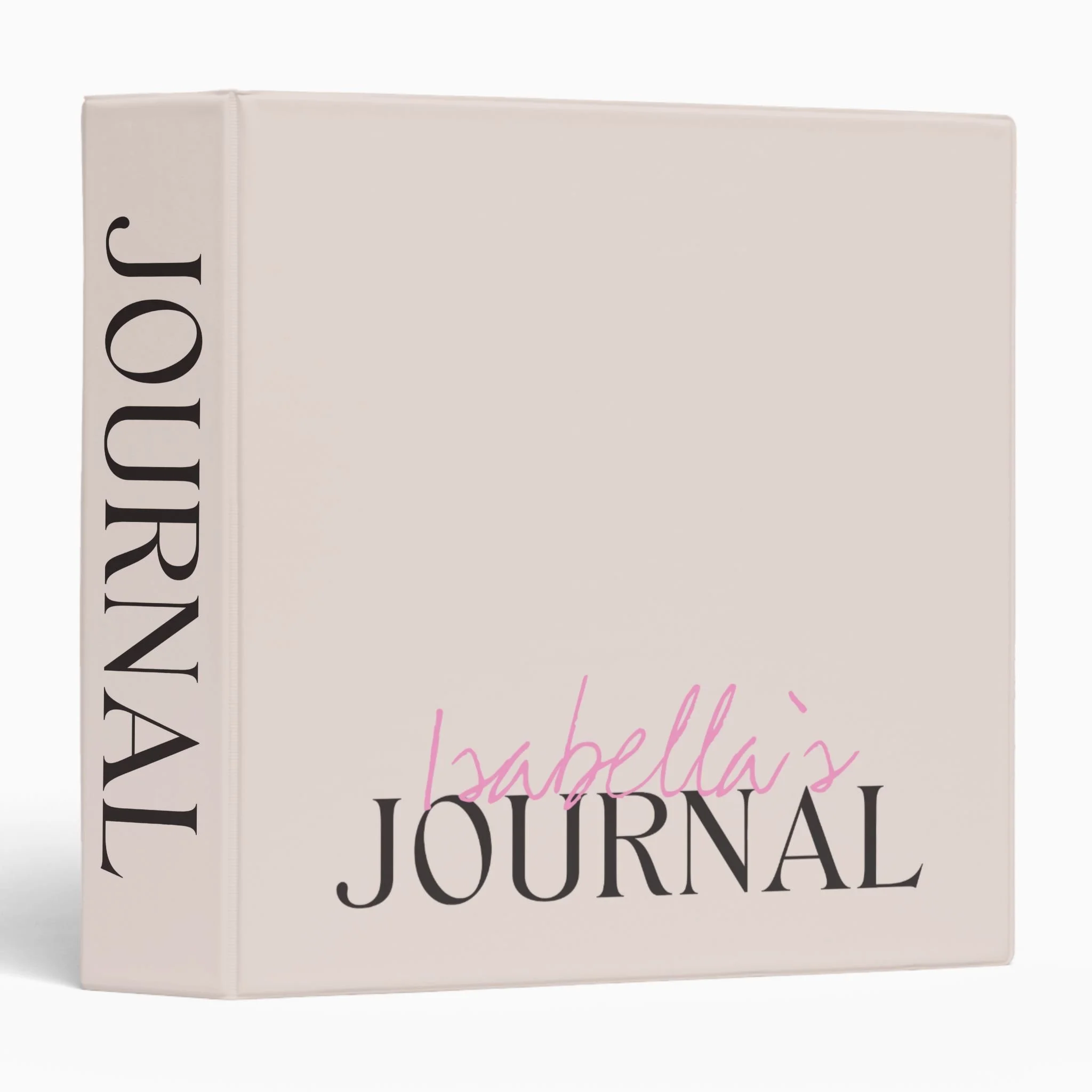 Personalized Pink & Black 3 Ring Binder Journal | Shop Unique Journals