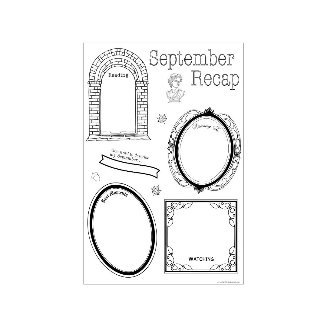Free Bullet Journal Printable | Monthly Recap for September | Light ...