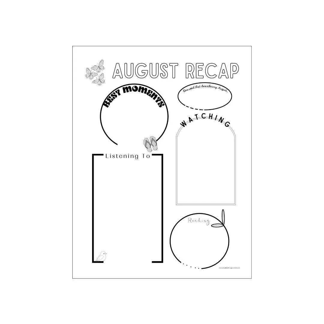 Free Bullet Journal Printable | Monthly Recap for September | Light ...