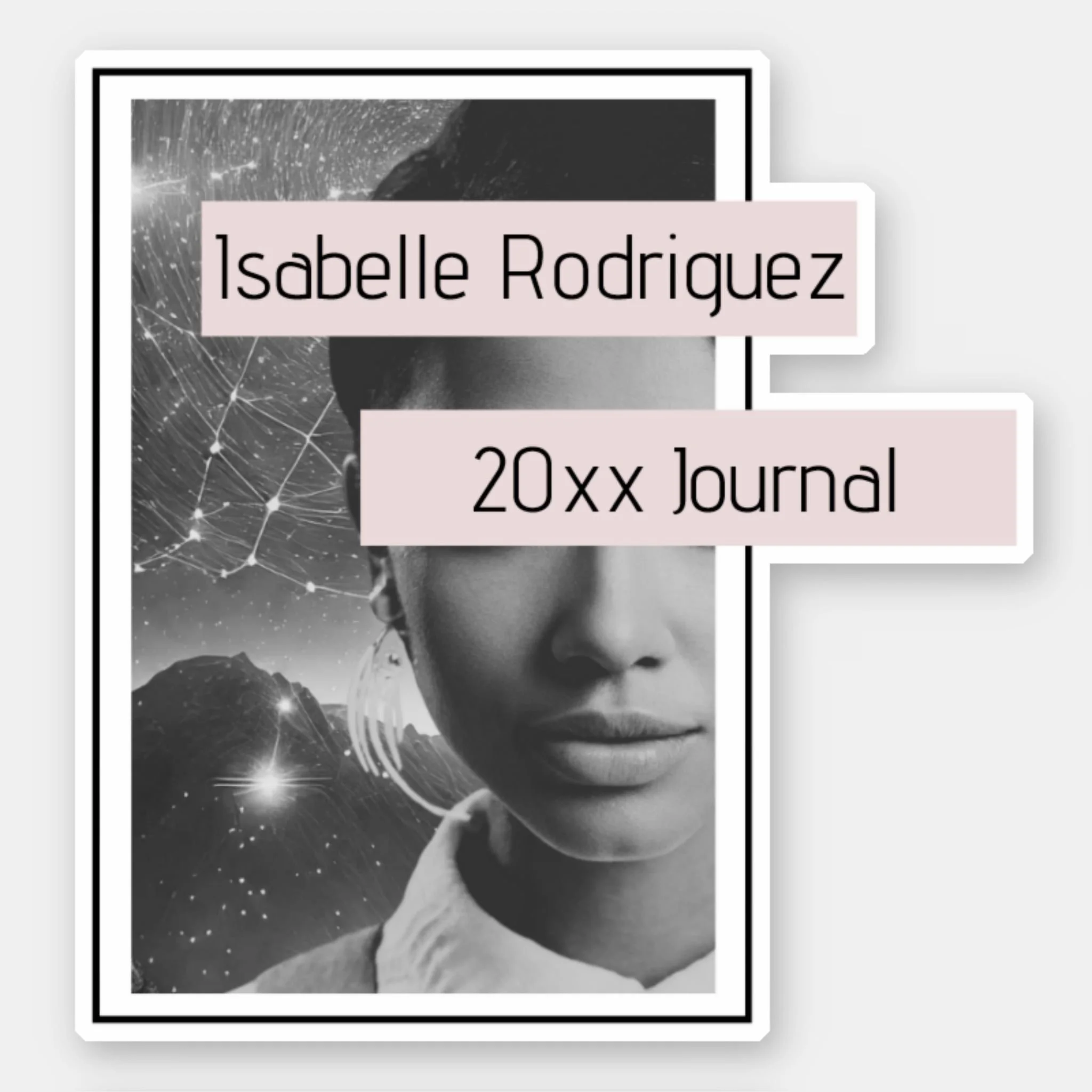 Futuristic Femme Personalized Journal Bookplate | Journal Supplies