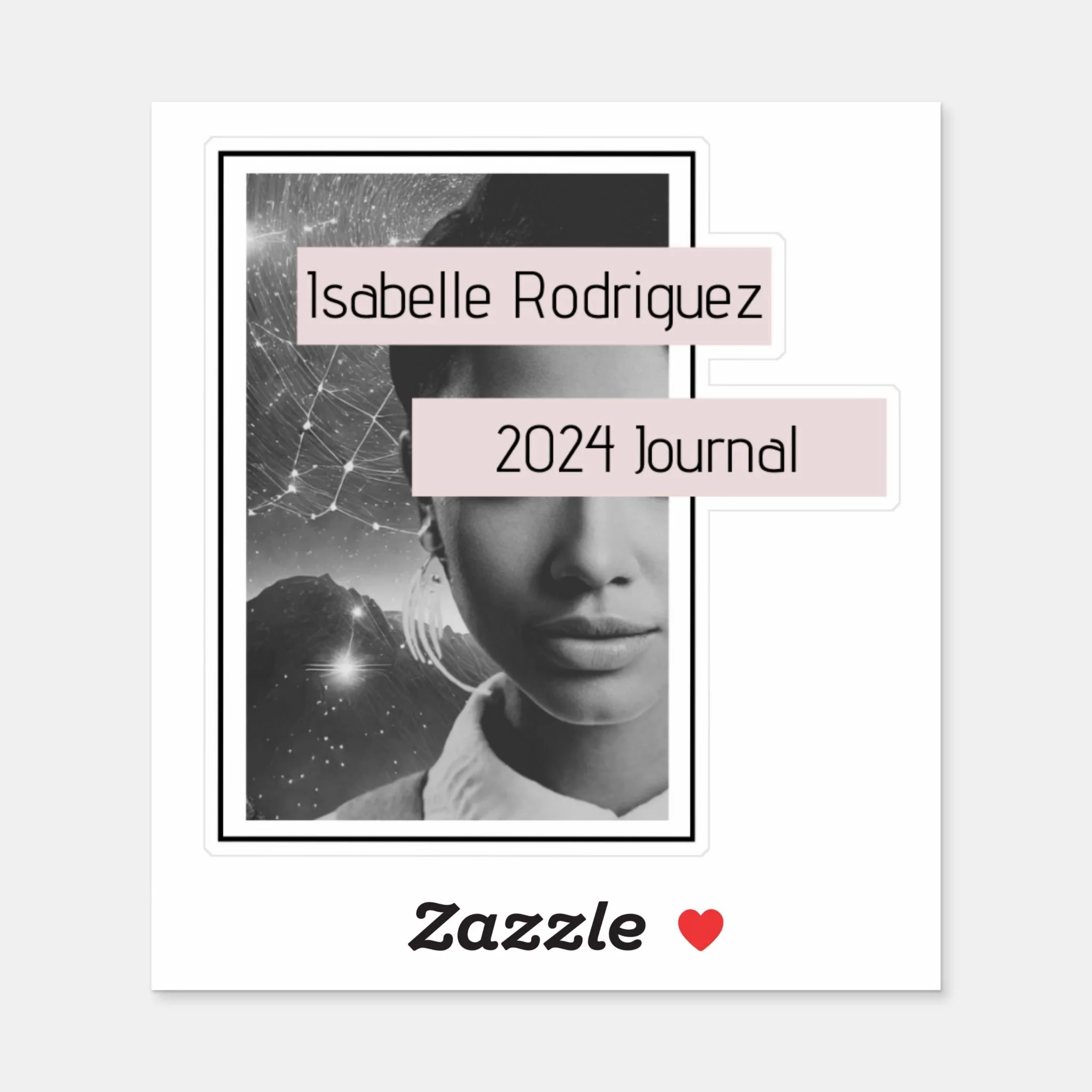Futuristic Femme Personalized Journal Bookplate | Journal Supplies