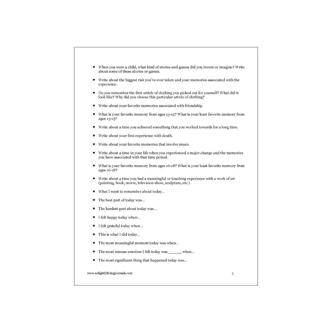 Free Printable Everday Journal Prompts | Free Journal Prompt Printables