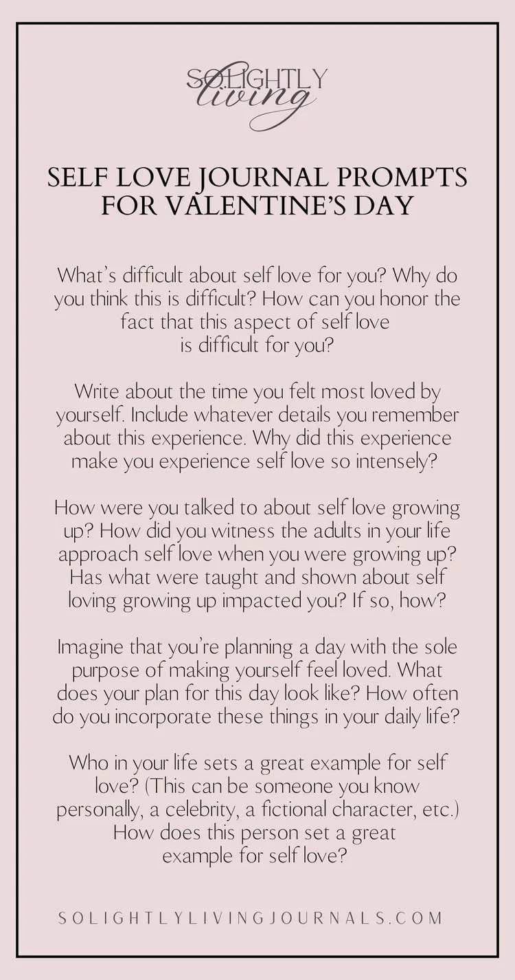 Sweet Valentine's Day Journal Prompts