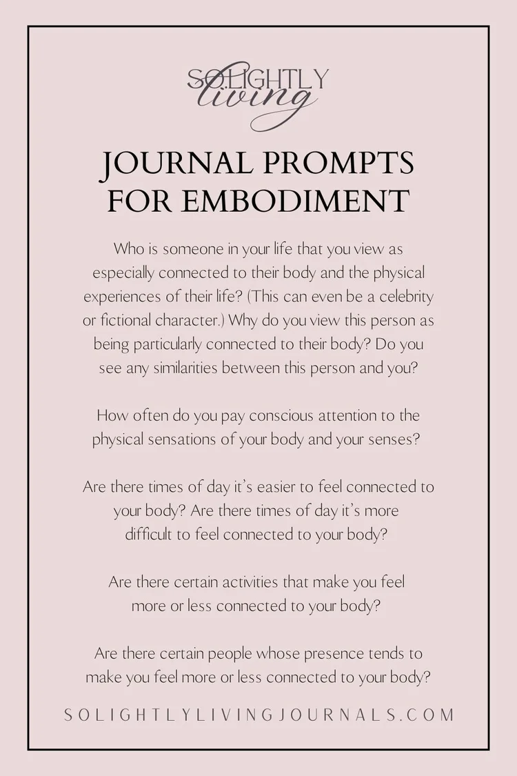 Grounding Journal Prompts For Embodiment
