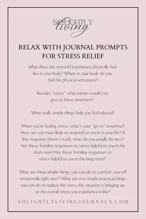 Relax With These Journal Prompts For Stress Relief