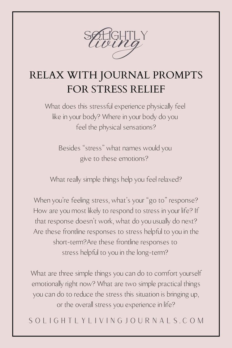 Relax With These Journal Prompts For Stress Relief