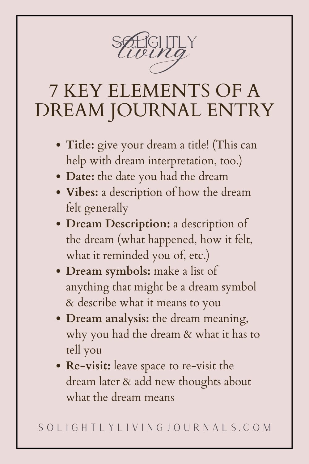 A Real Life Dream Journal Example Entry Illustrating The 7 Key Elements ...